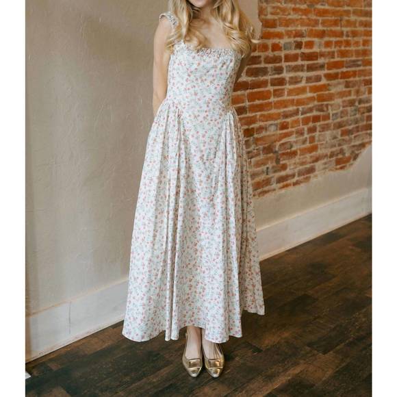 Mable | Dresses | New Mable Gathered Neck Detail Midi Dress In Pink ...